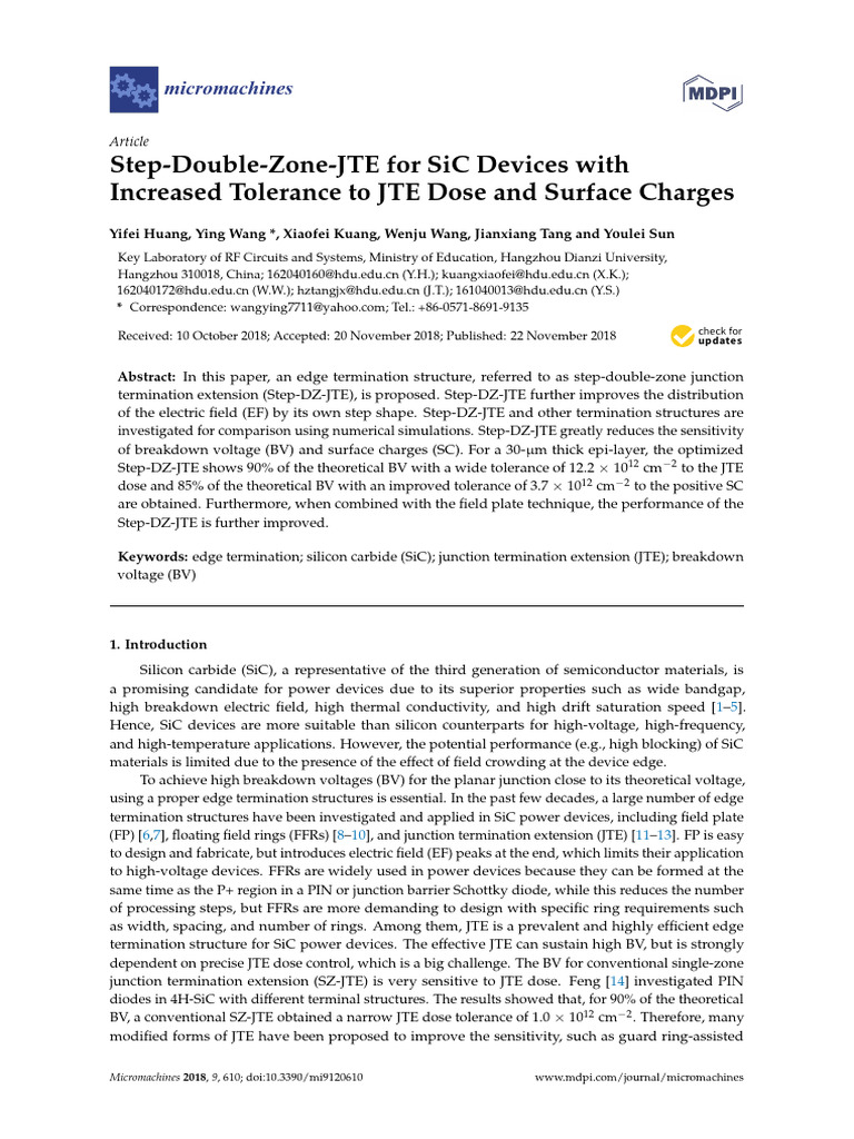Step-DZ-JTE for Enhanced SiC Device Performance | PDF | Physical ...