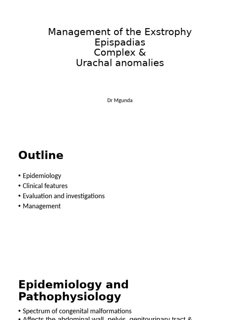Management of the Exstrophy Epispadias | PDF | Abdomen | Urinary ...