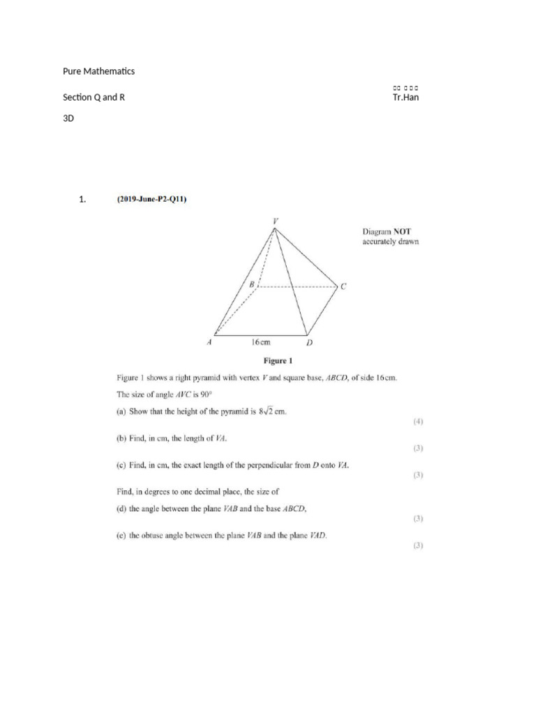 Pure Mathematics 3D Intensive | PDF