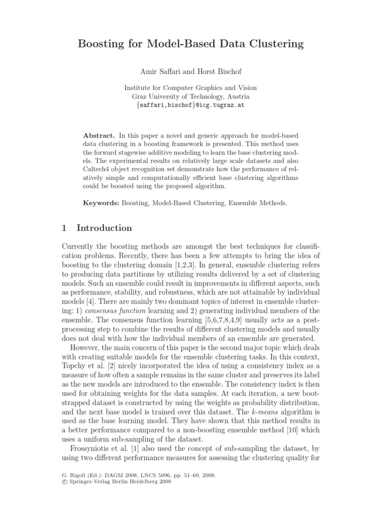 2008 Boosting for Model-Based Data Clustering | PDF | Cluster Analysis | Loss Function