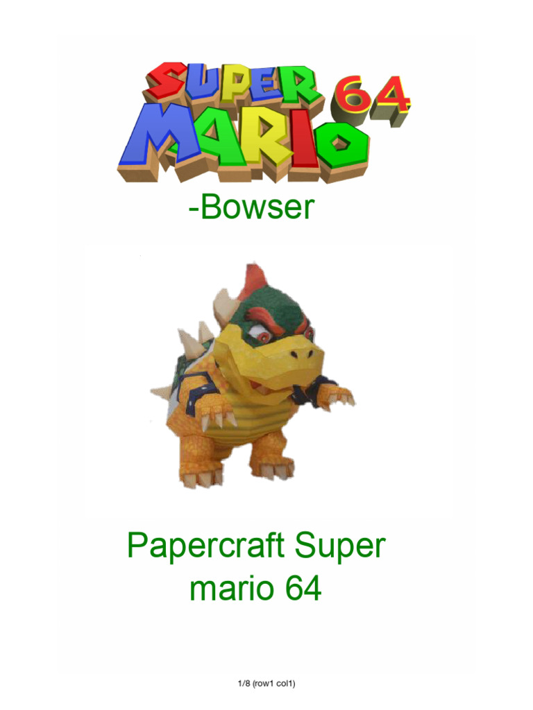 Bowser Papercraft for Super Mario 64 | PDF