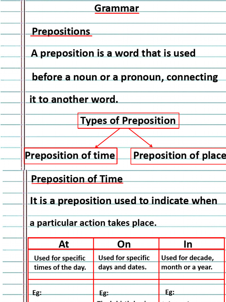 Prepositions Notes (23 24) | PDF