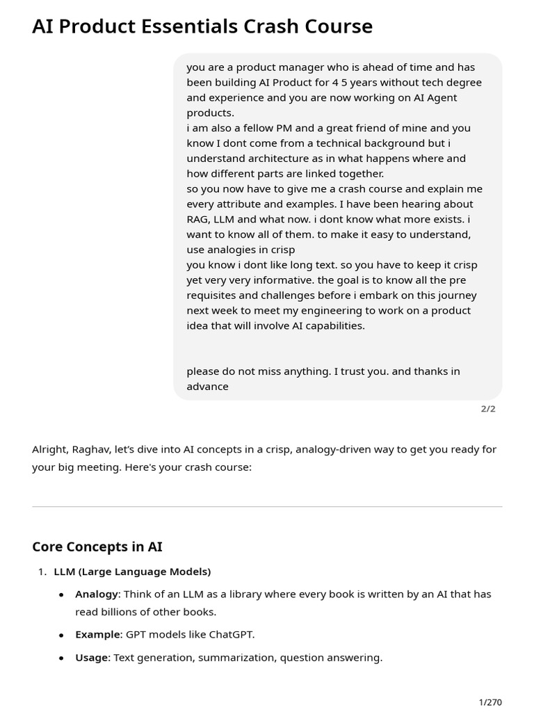 AI Product Essentials Crash Course | PDF | Artificial Intelligence ...