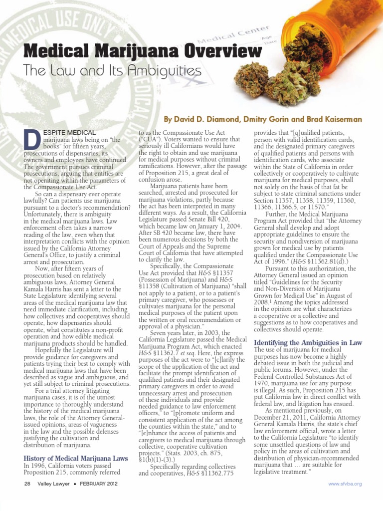 Medical Marijuana Overview: The Law and Its Ambiguities | PDF | Common ...