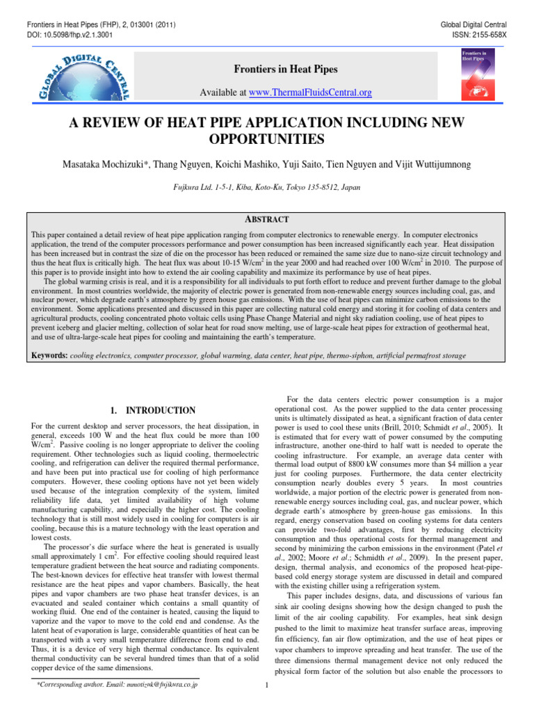 Heat Pipe Applications Review | PDF | Heat Transfer | Data Center