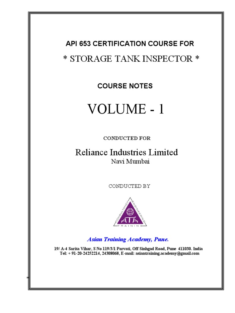 API 653 Vol 1 | PDF | Structural Steel | Test (Assessment)