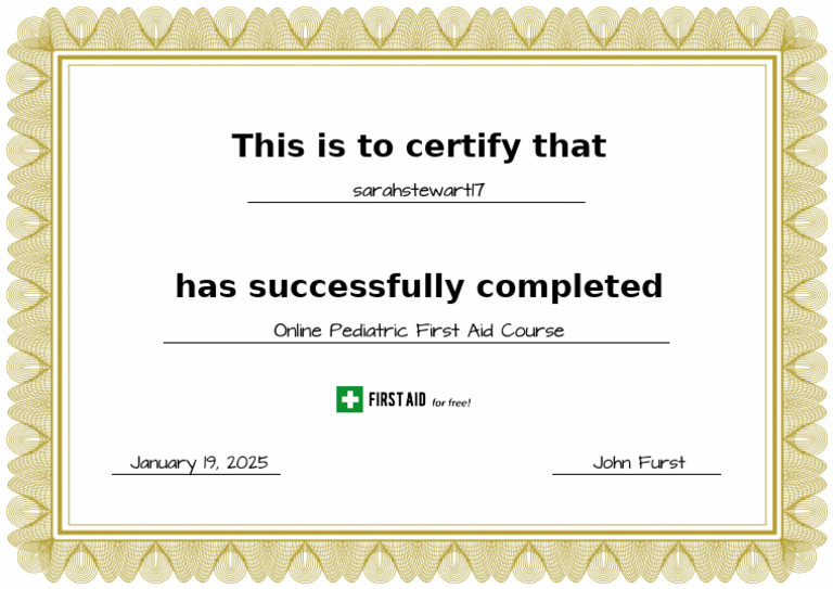 This Is To Certify That: Sarahstewart17 | PDF