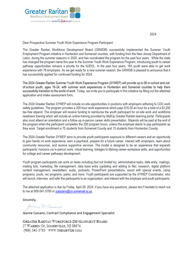 Summer Youth Wep Recruitment Packet 2024 | PDF | Employment | Race And ...