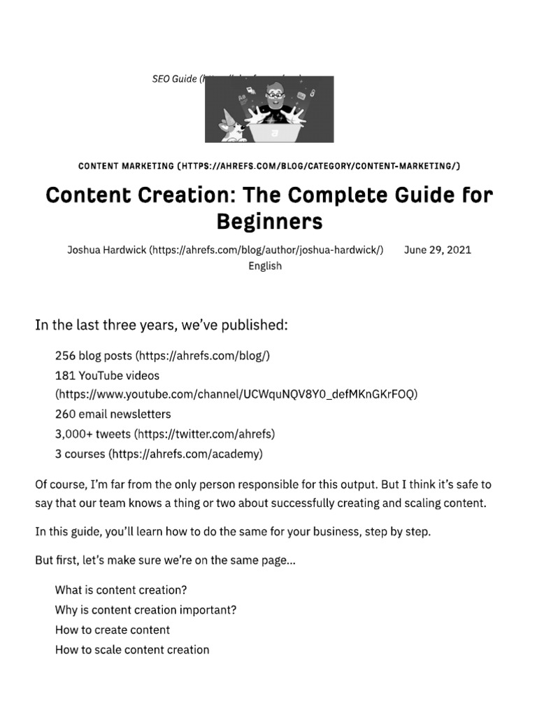 Ahref Content Creation | PDF