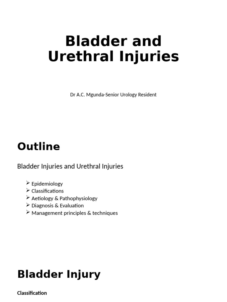 Bladder and Urethral Injuries | PDF | Prostate | Urinary Incontinence