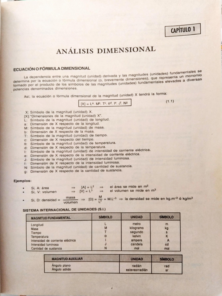 Analisis Dimensional | PDF | Sistema Internacional de Unidades | Metrología