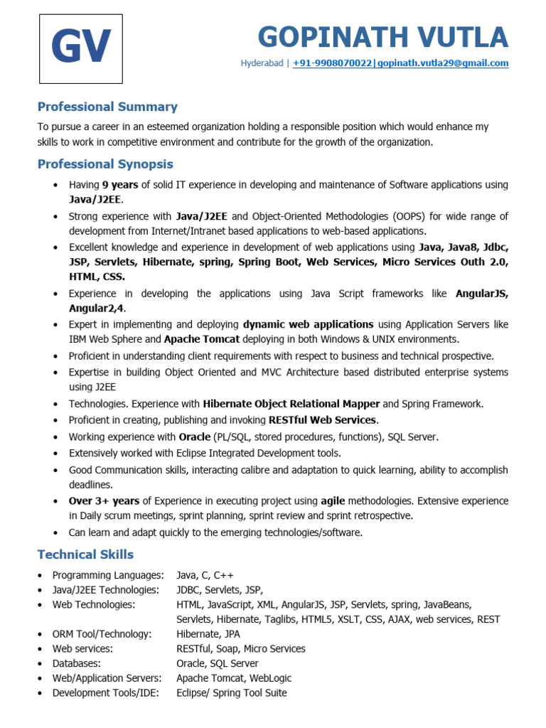 Gopinath Vutla - Java Spring With Rest VOIP | PDF | Spring Framework | Web Service