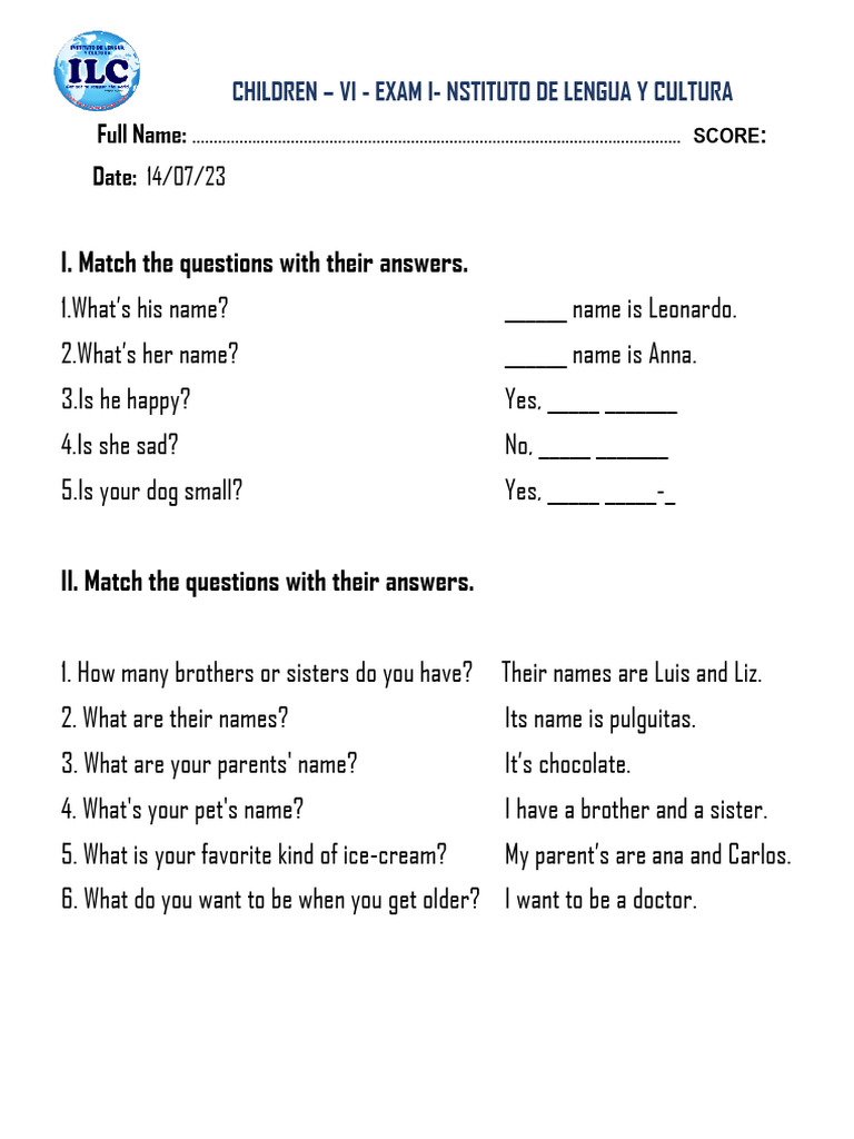 Basic Children Vi Exam I 14 07 23 | PDF