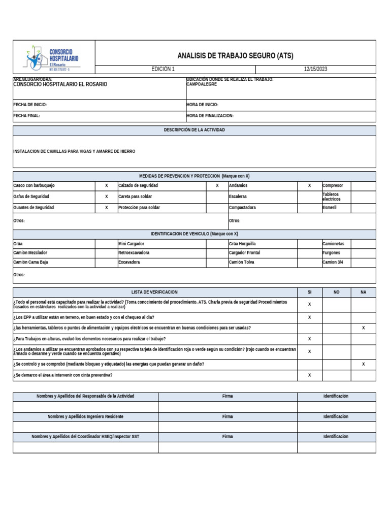 Ats Instalacion de Parales | PDF | Síndrome del túnel carpiano | Higiene