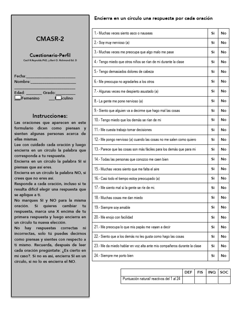 Hoja de Aplicación CMAS 2 - R | PDF