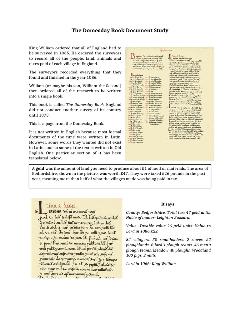 Document Study Doomsday book (1) | PDF