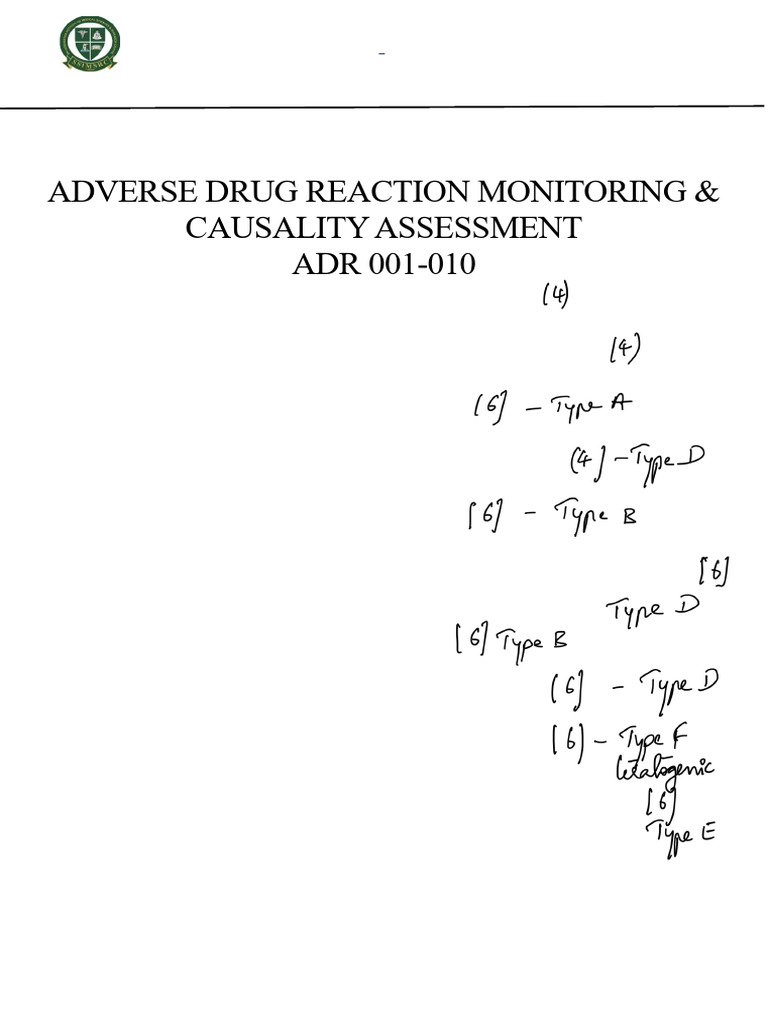 Adverse Drug Reaction Monitoring 1-10 | PDF | Chemotherapy | Medicine