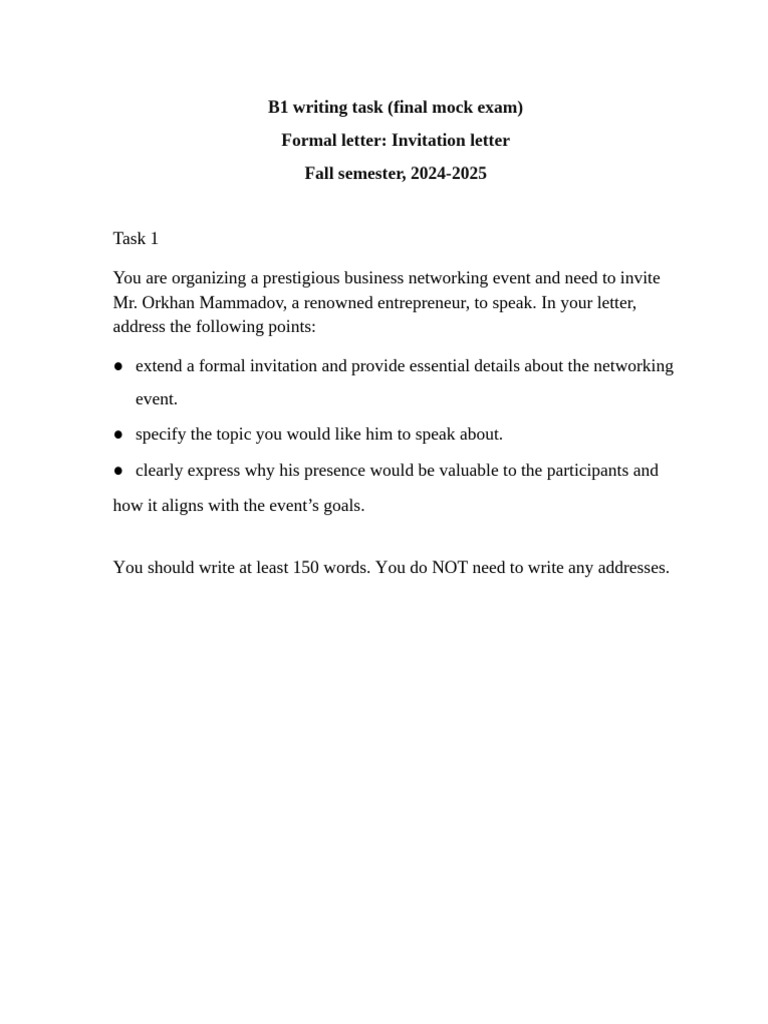 Formal Invitation Letter Writing Guide | PDF