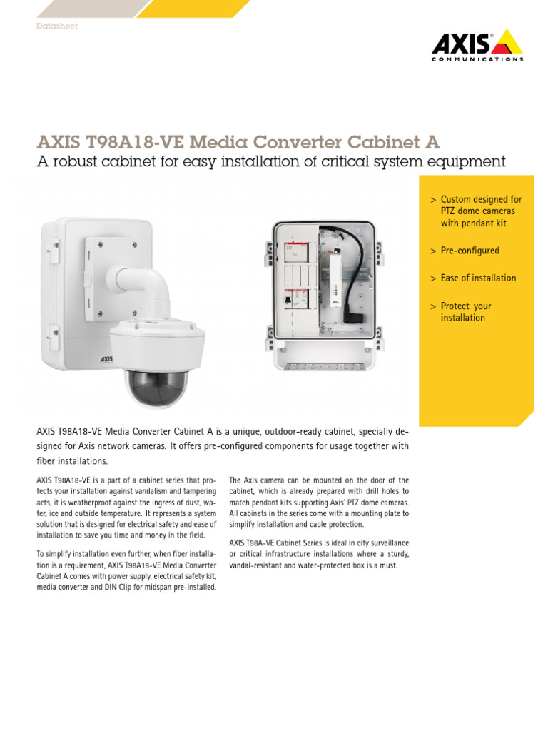 Axis T98a18 Ve Media Converter Cabinet A en US 261952 | PDF ...