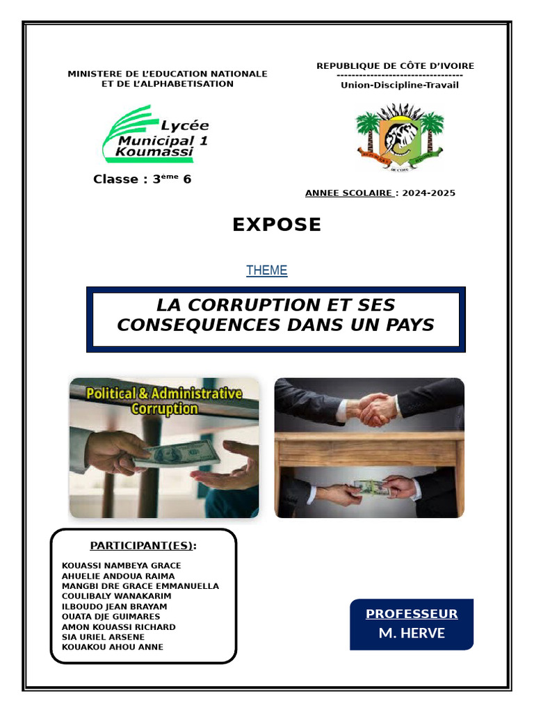 La Corruption : Impact et Solutions | PDF | la corruption | Économie