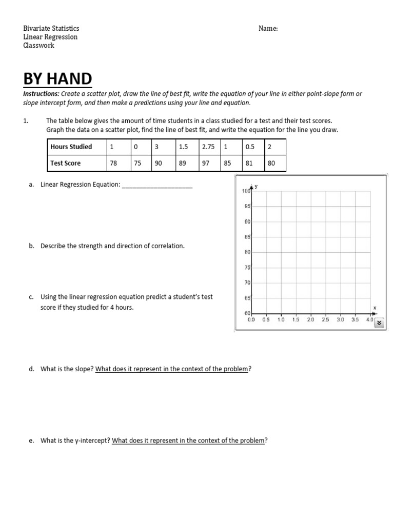 Linear Regression Practice.docx | PDF | Regression Analysis | Linear Regression