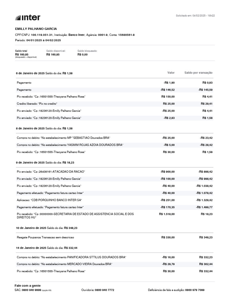 Extrato-04-01-2025-a-04-02-2025 | PDF | Tecnologia financeira ...
