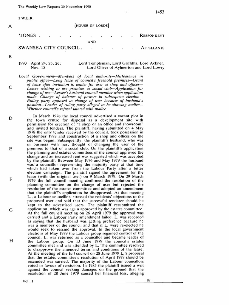 Misfeasance in Public Office Case | PDF | Judgment (Law) | Trials