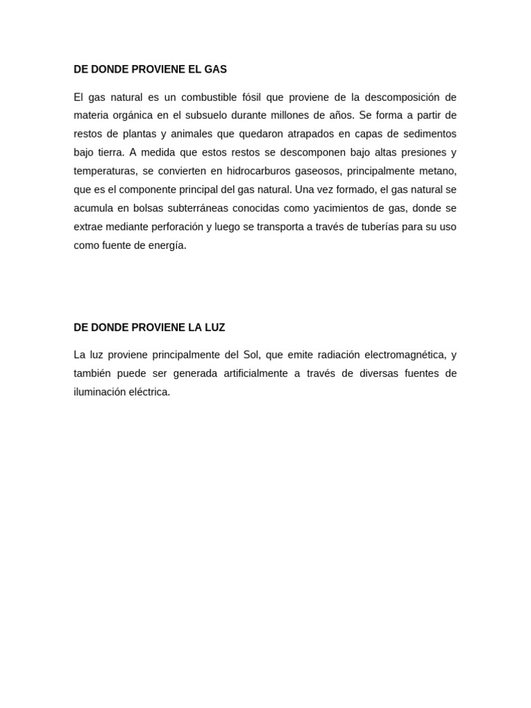 De Donde Proviene El Gas | PDF