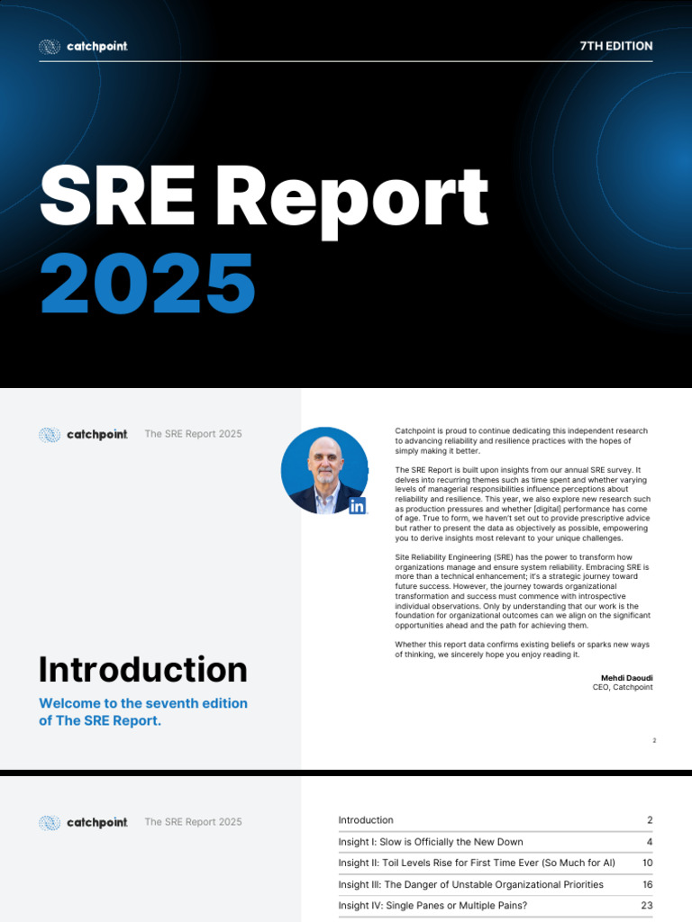 The SRE Report 2025 Catchpoint | PDF | Reliability Engineering | Computing