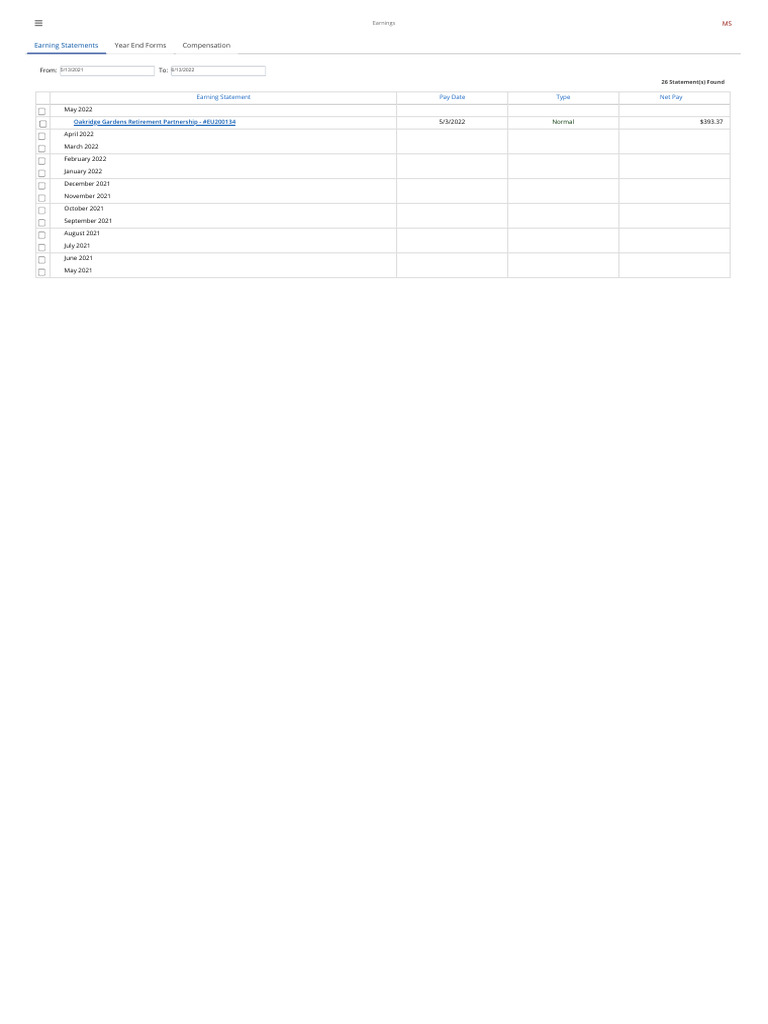 May 2022 Earnings Statement Summary | PDF | Labor | Public Finance