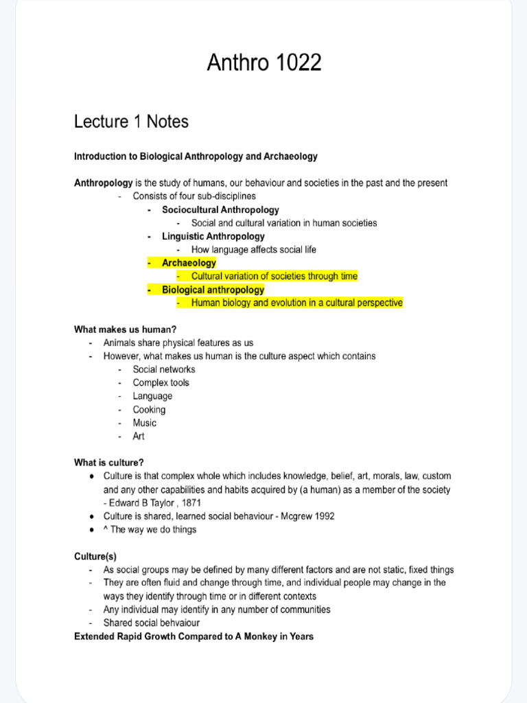 Anthro Notes | PDF
