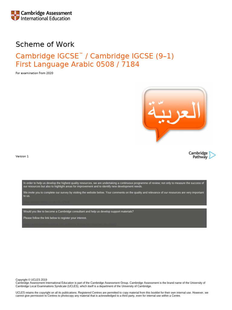 7184 Scheme of Work (For Examination From 2020) | PDF | Learning ...