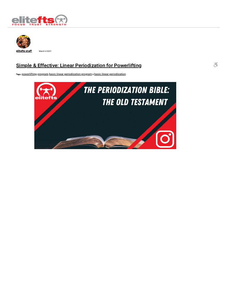 Linear Periodization for Powerlifting Guide | PDF