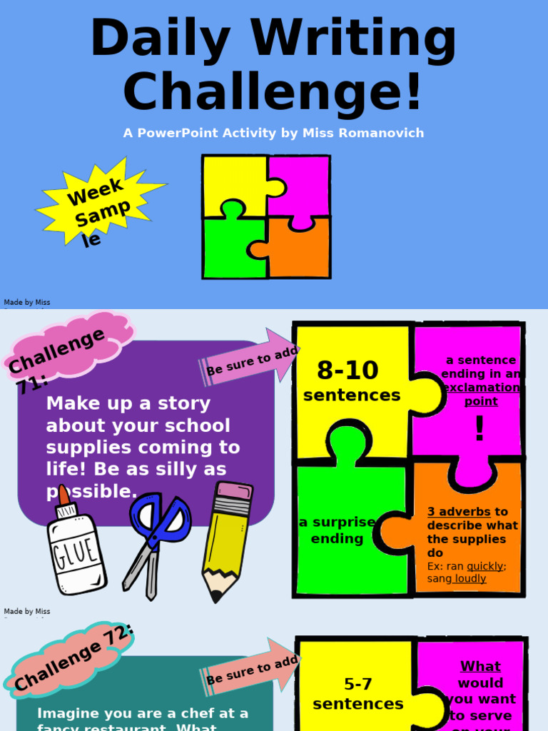 Daily Writing Challenge! Week Sample Freebie | PDF | Language Mechanics ...