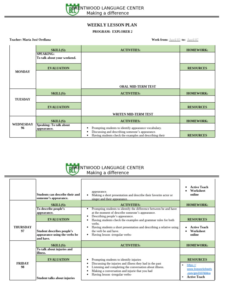 E2 WLP Apr24-Apr028 Mariajoseorellana | PDF | Learning | Human ...