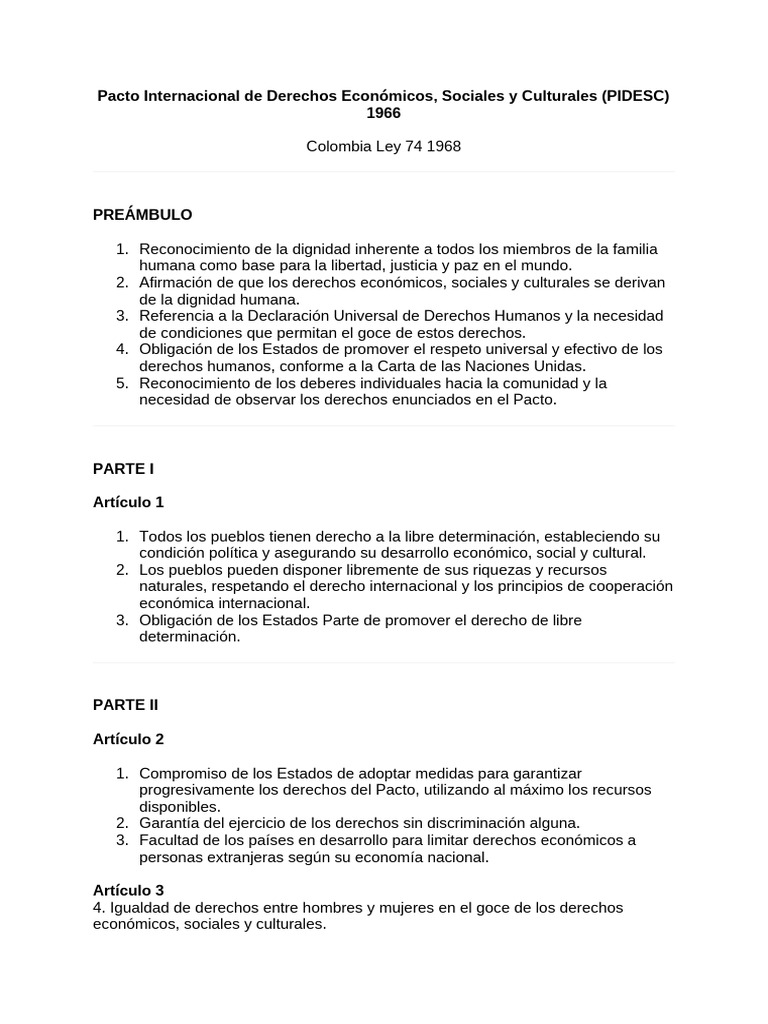Derechos Económicos y Sociales PIDESC | PDF | Derechos humanos ...