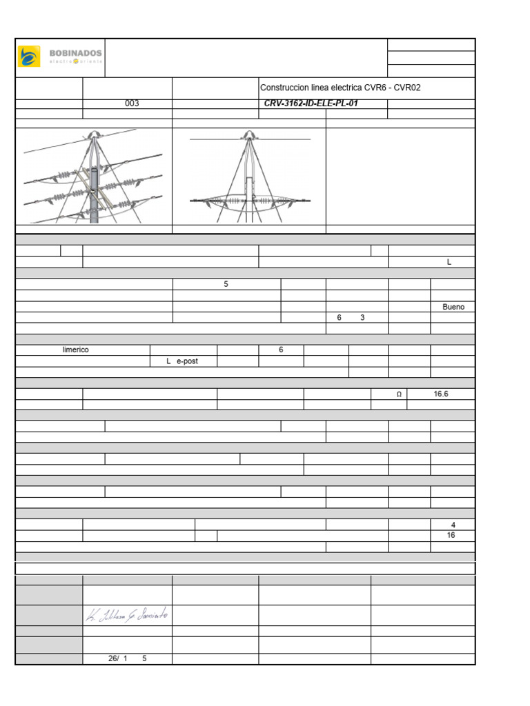 E-003 - R-150 - Inspección de Estructuras LMT | PDF | Aislador (Electricidad) | Conductor electrico