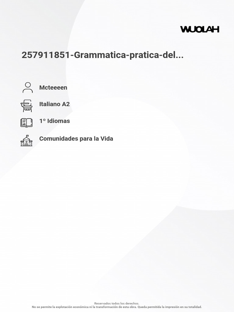 Gramática Italiana | PDF