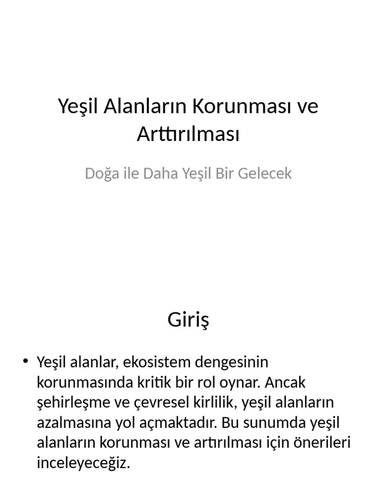 Yesil Alanlar Sunum | PDF