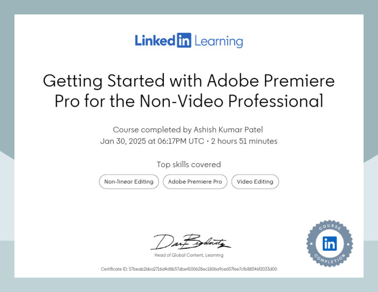CertificateOfCompletion - Getting Started With Adobe Premiere Pro For ...
