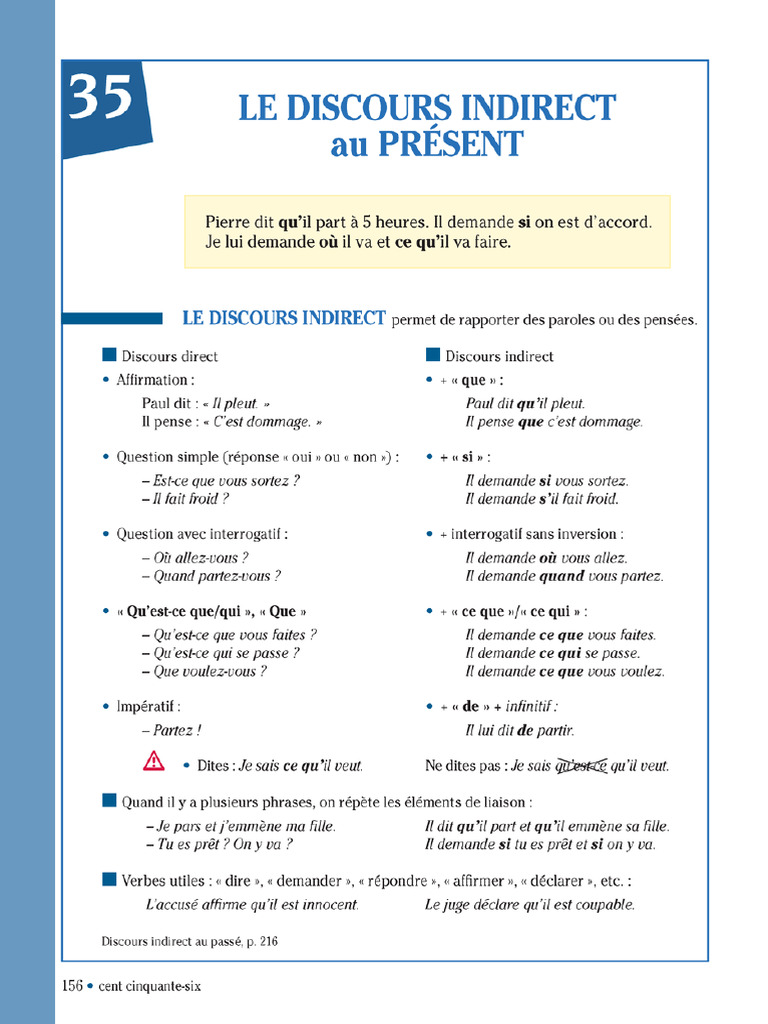 Le Discours Indirect | PDF
