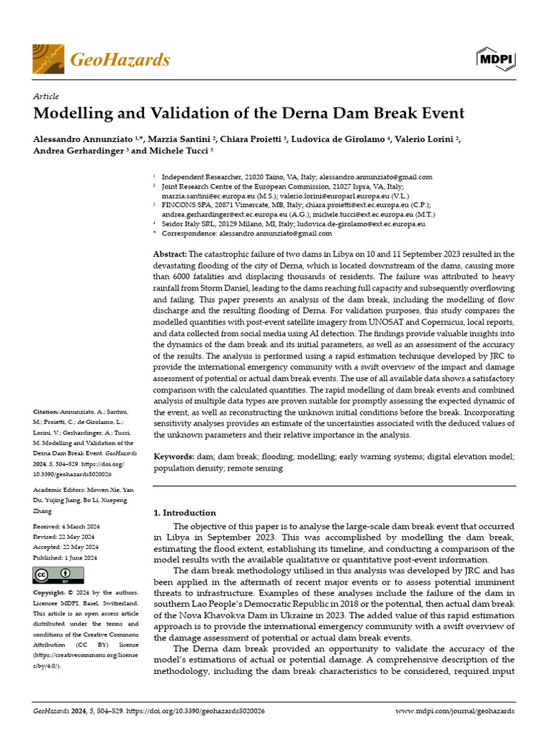 Modelling_and_Validation_of_the_Derna_Dam_Break_Ev | PDF | Dam | Flood