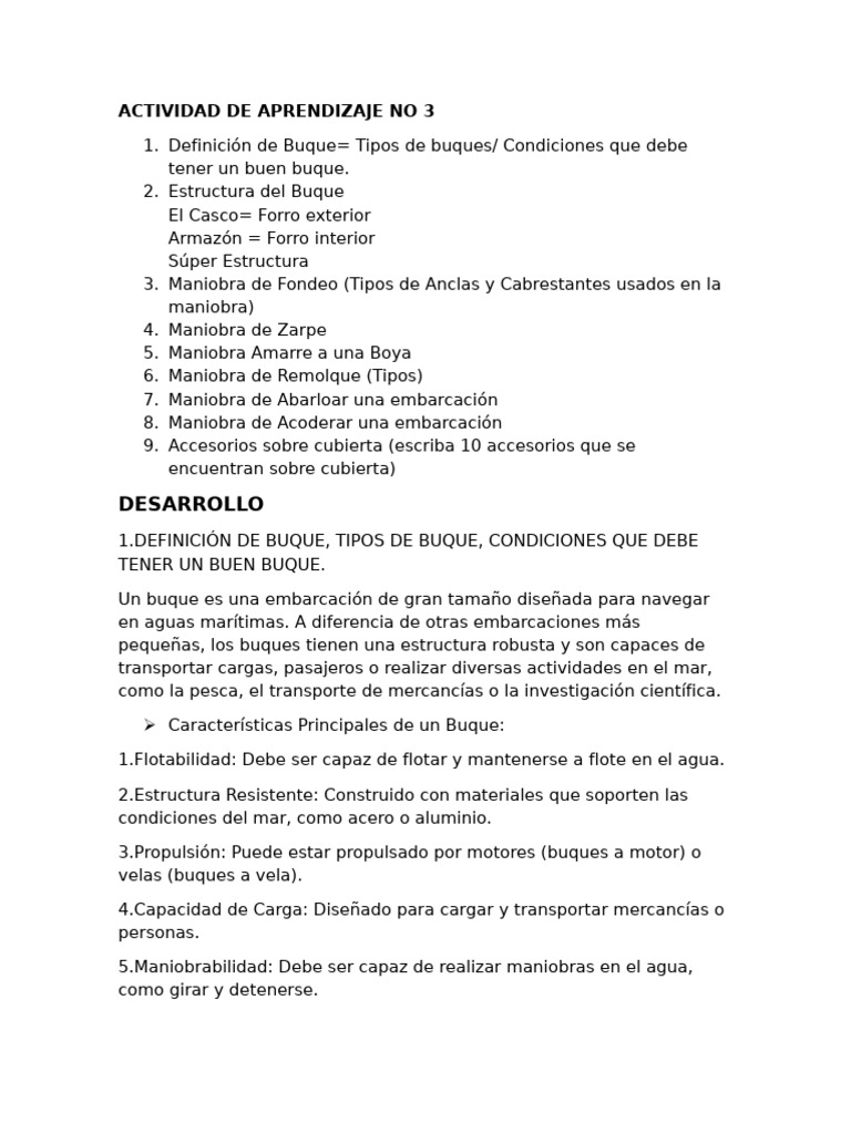 Estructura y Maniobras de Buques | PDF | Embarcación | Remolcador