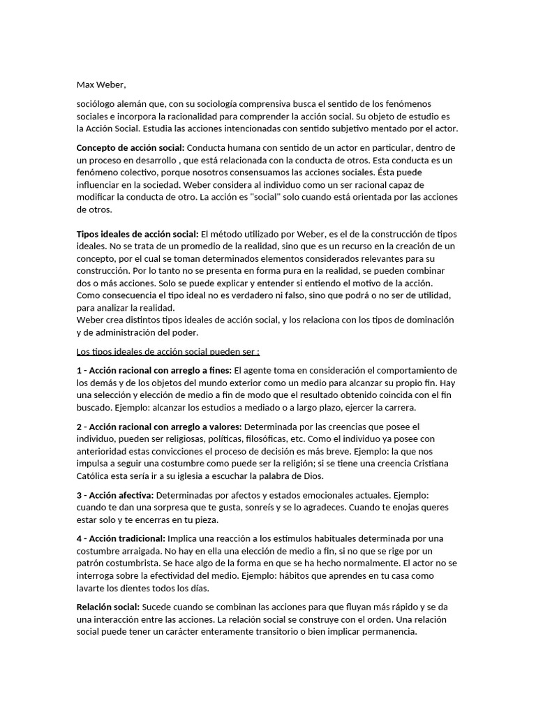 Max Weber | PDF | Racionalidad | Liderazgo