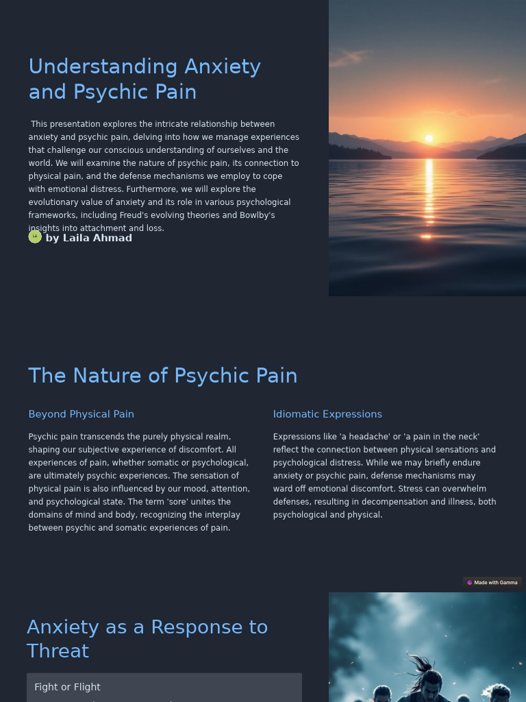 Anxiety and Psychic Pain Explained | PDF | Anxiety | Pain