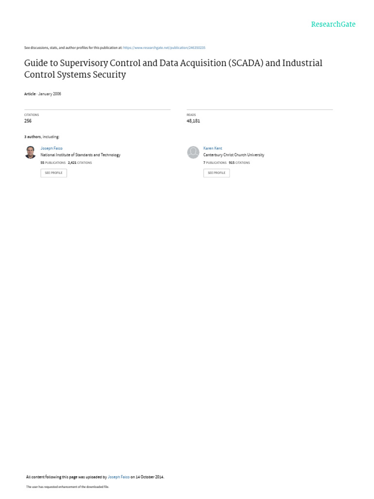 Guide To Supervisory Control and Data Acquisition | PDF | Scada | Computer Security