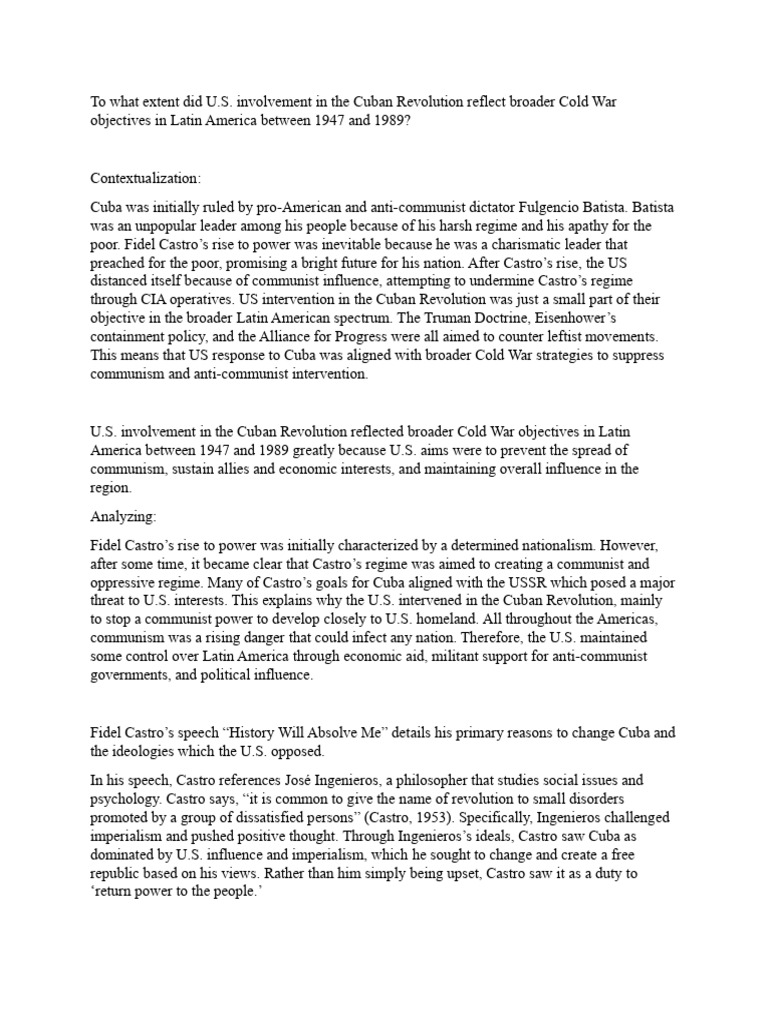 IA Analysis History | PDF | Fidel Castro | Cuban Revolution