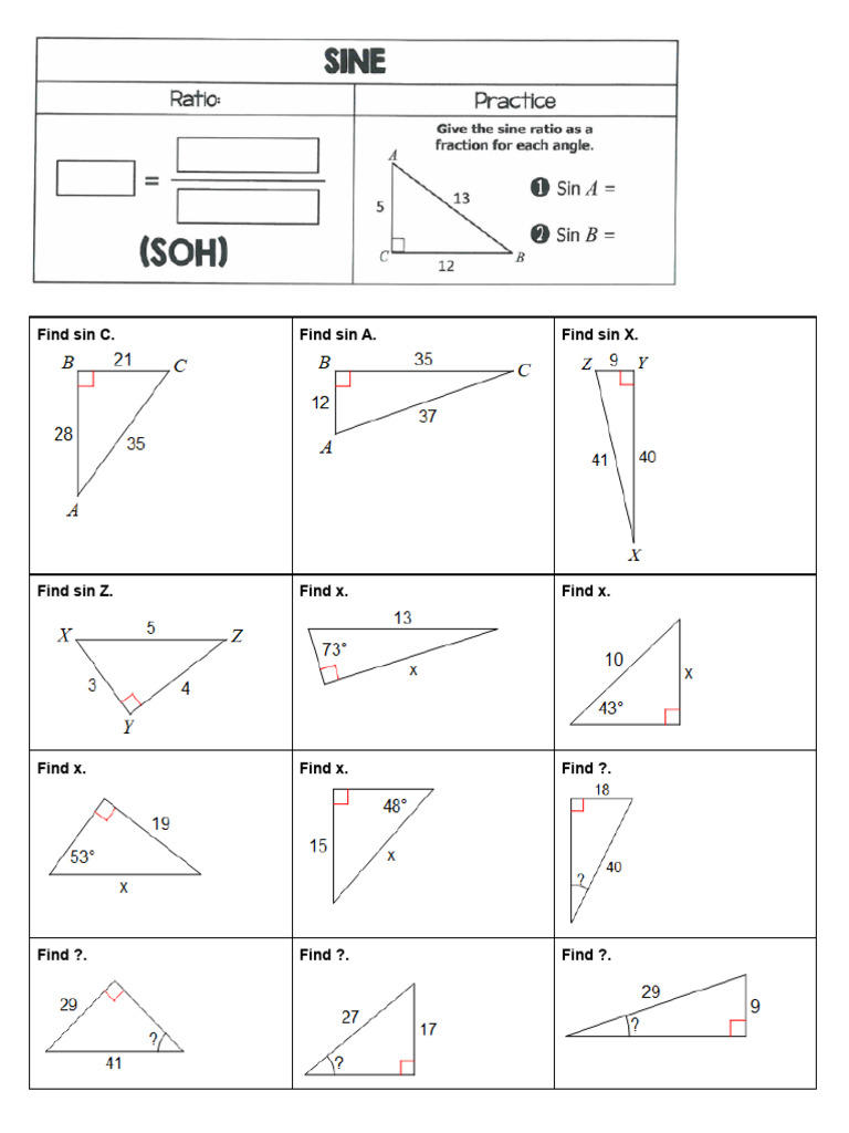 Trig Flipbook Worksheet | PDF