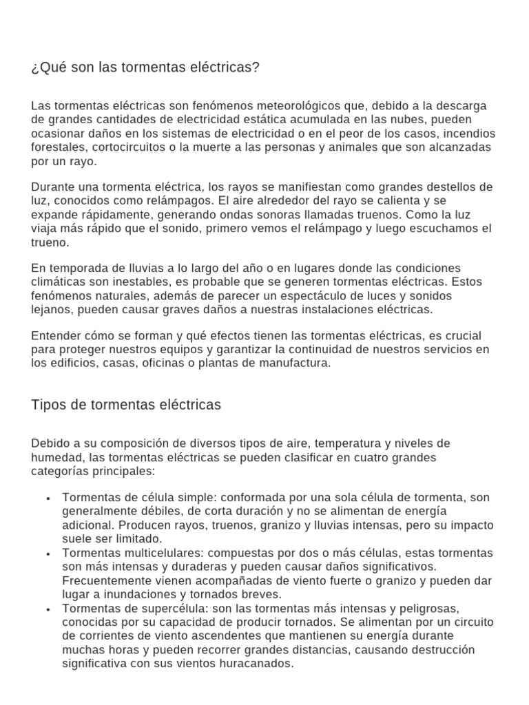 Qué Son Las Tormentas Eléctricas | PDF | Tormenta | Relámpago