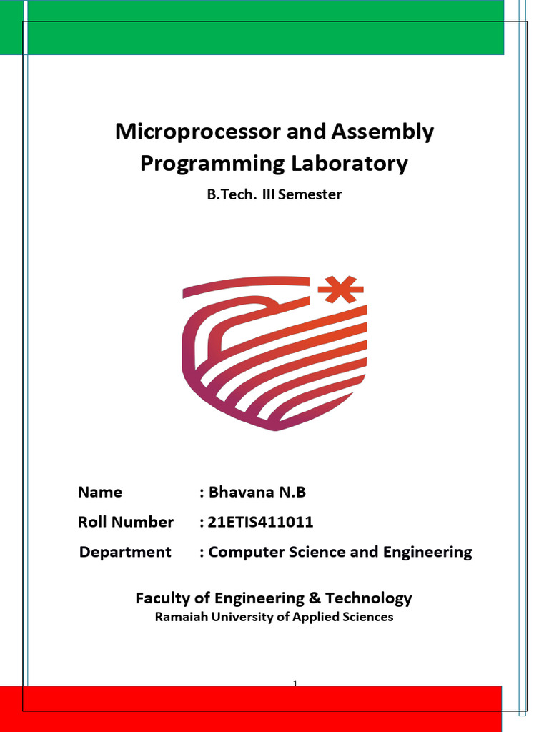 Mp lab manual | PDF | String (Computer Science) | Assembly Language